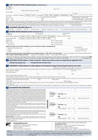Principal mutual fund common application form elss funds with kim | PDF