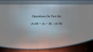 Principal of inclusion & exclusion for two sets by vishal maher | PPTX