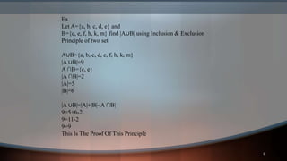 Principal of inclusion & exclusion for two sets by vishal maher | PPTX