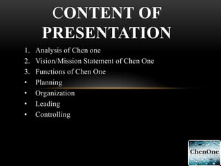 chen one management principle | PPTX | Business | Business and Finance