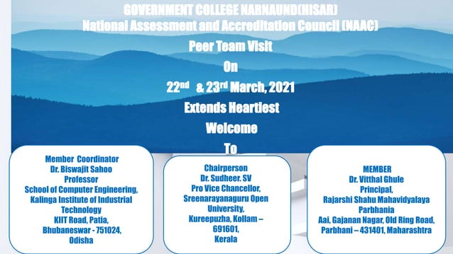 Principal presentation for NAAC on 22-23 March ,2021. | PPTX