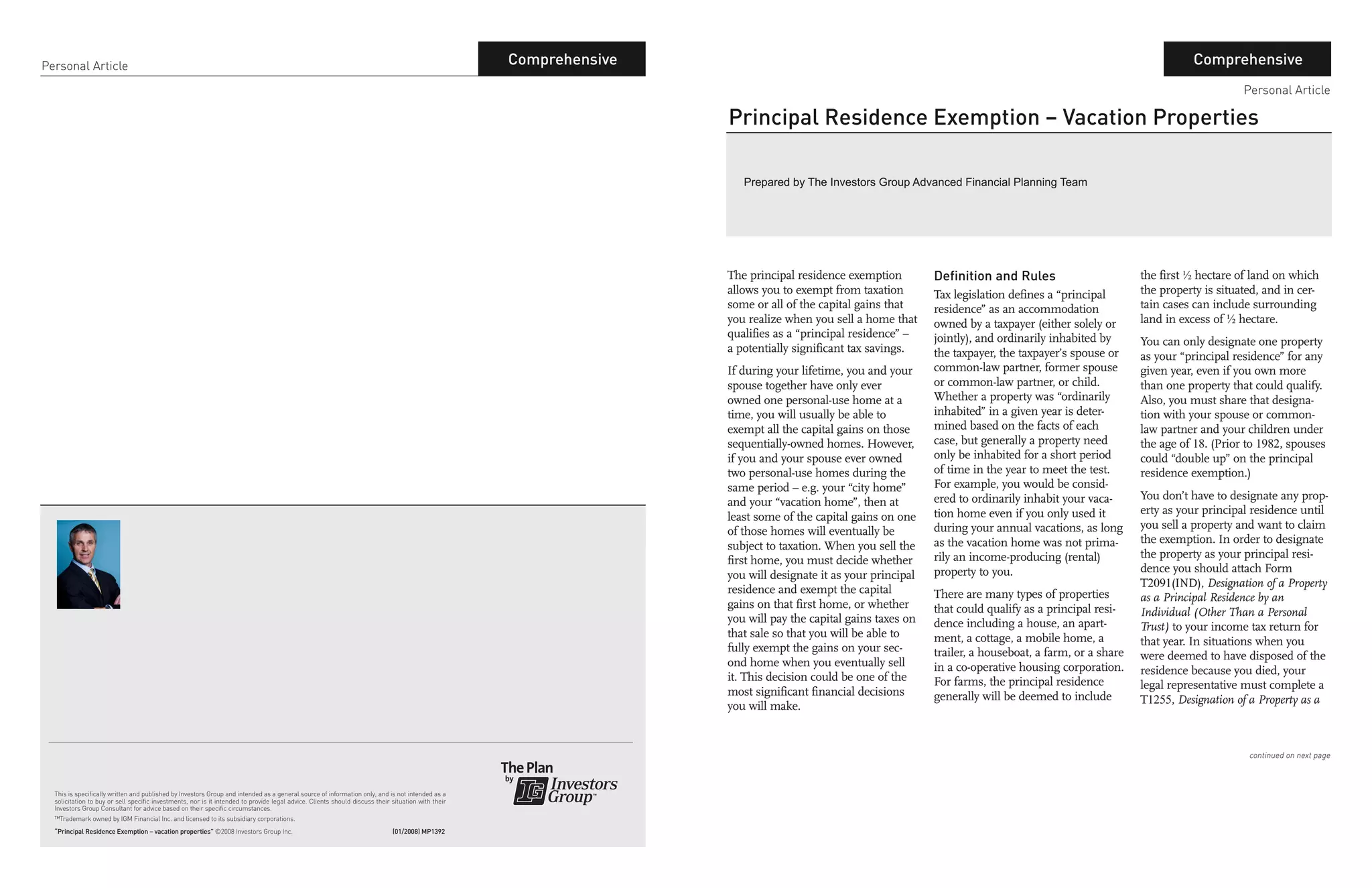 Principal residence exemption | PDF