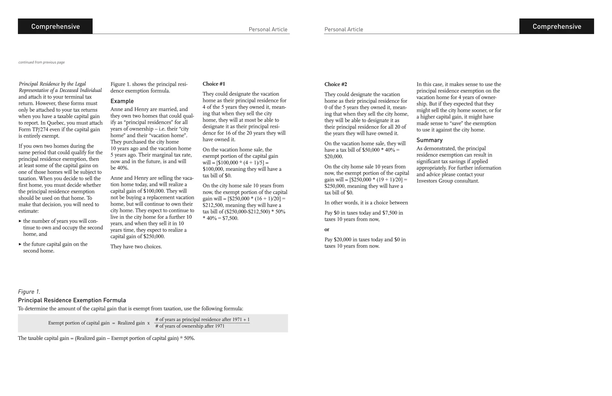 Principal residence exemption | PDF