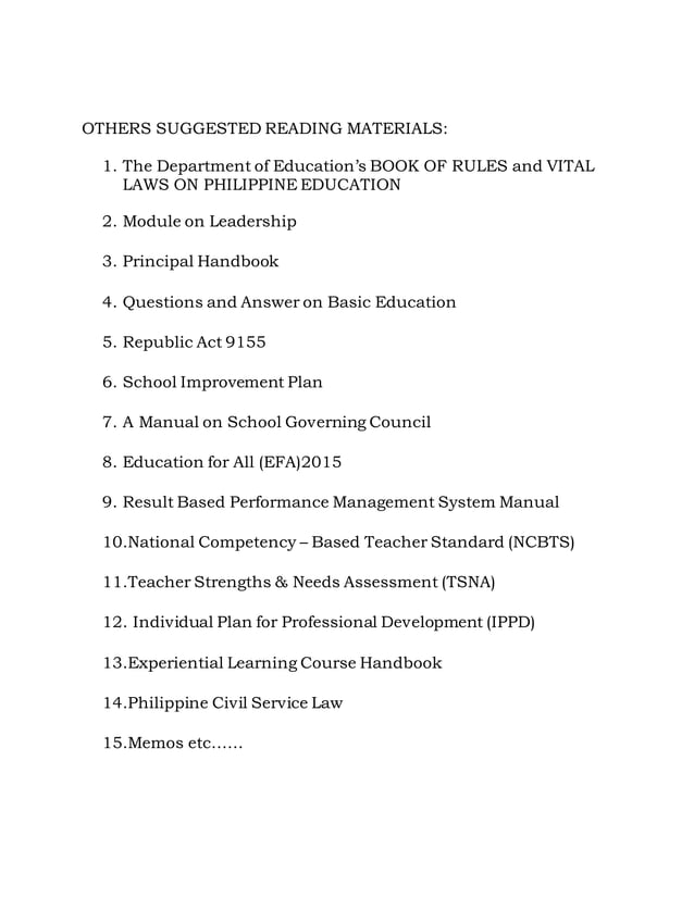 Principal reviewer (sample only) | DOCX | Educational Assessment ...