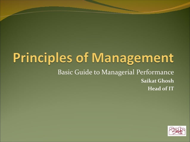 Principles of Management | PPT