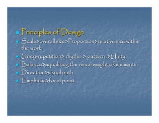 Principals and elements of design. | PPT