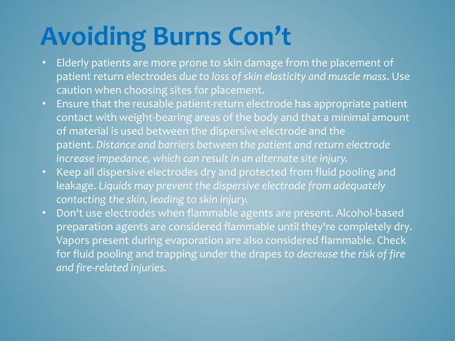 Principles in Electrosurgery | PPTX | First Aid | Injuries