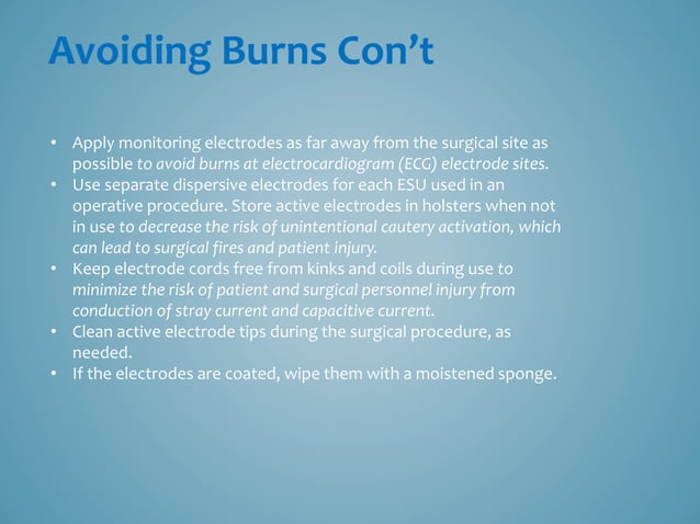 Principles in Electrosurgery | PPTX | First Aid | Injuries