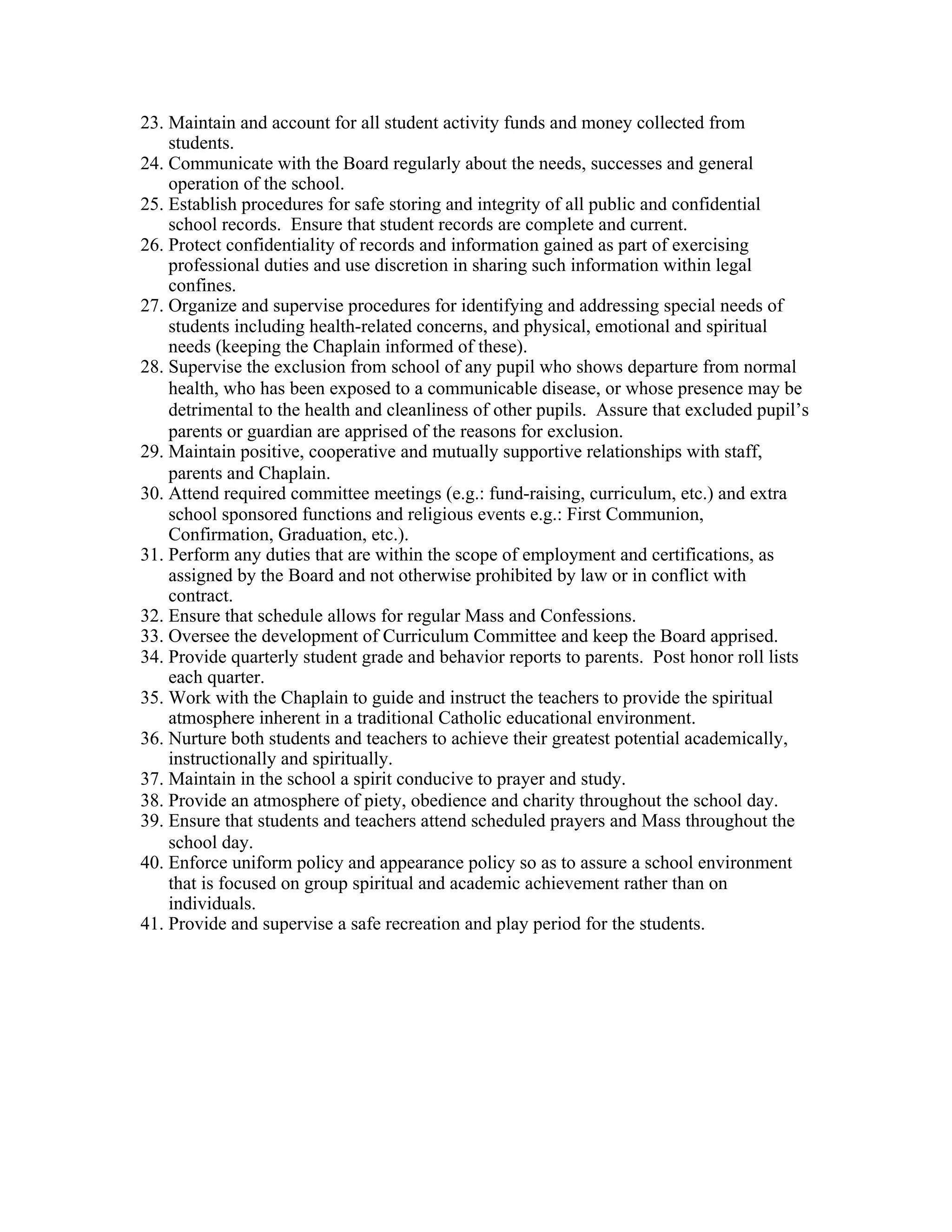 principals job description. for primary schooldocx | DOCX