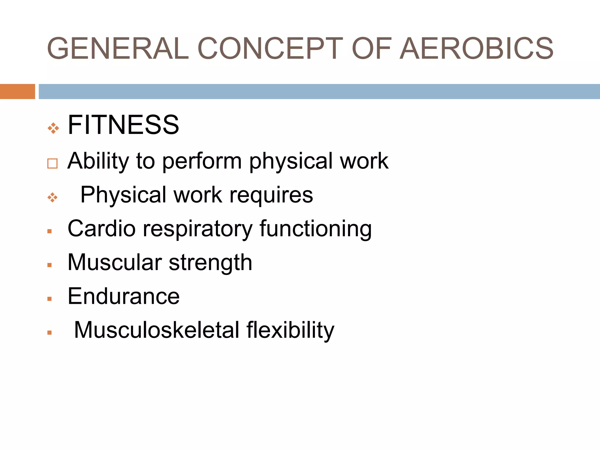 principle of aerobic exercise physiology | PPTX