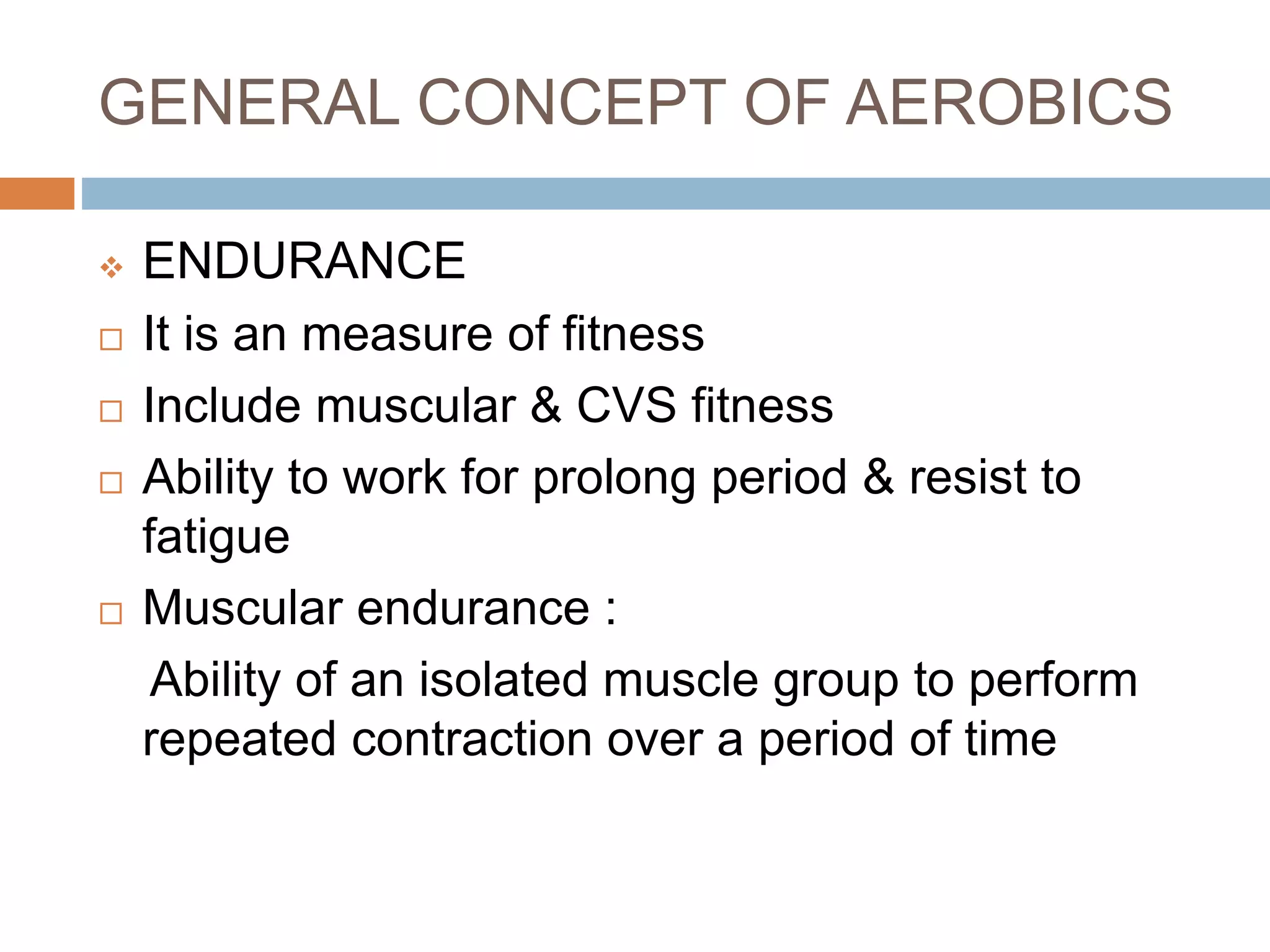 principle of aerobic exercise physiology | PPTX