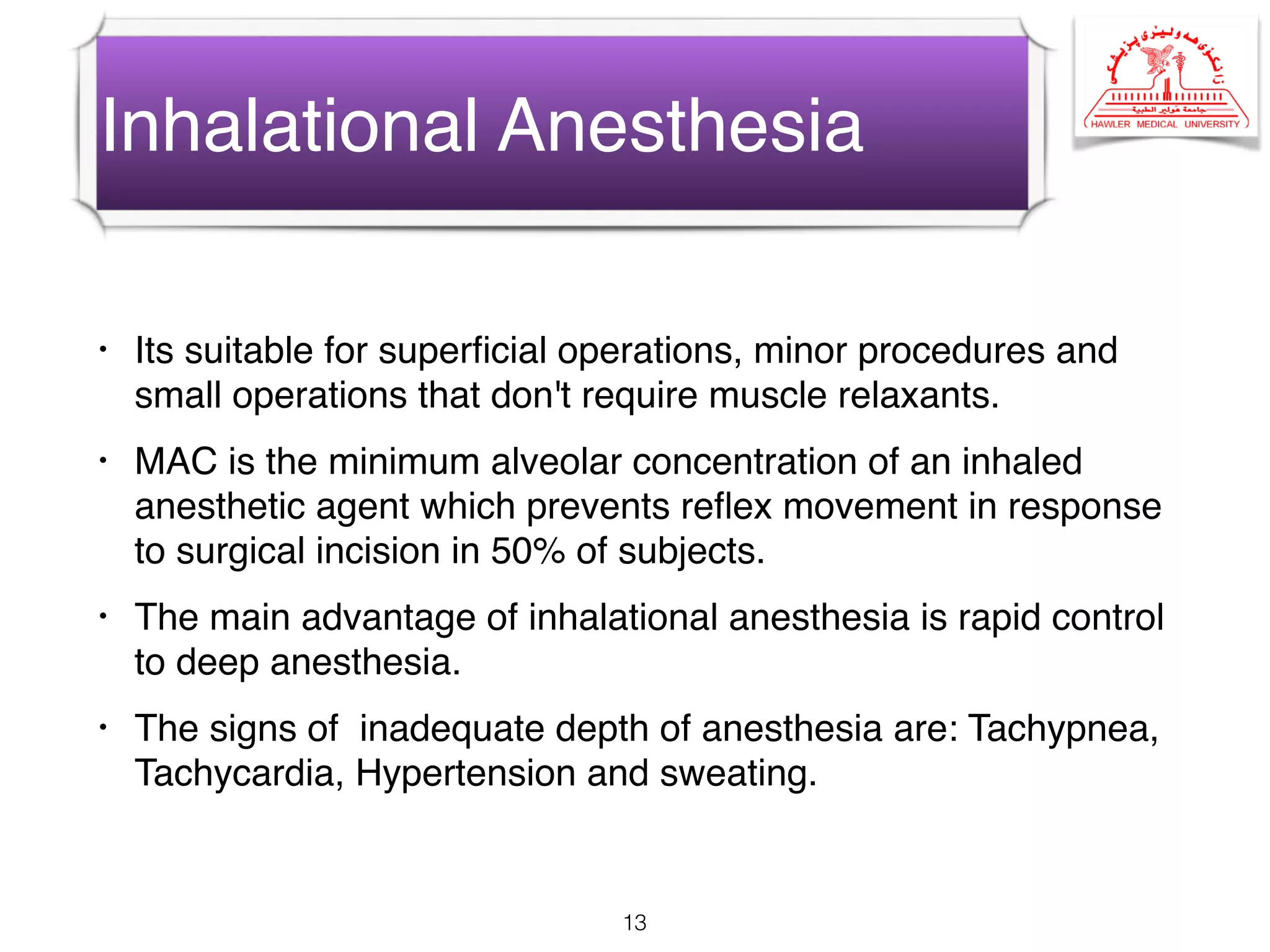 Principles of Anesthesia | PDF