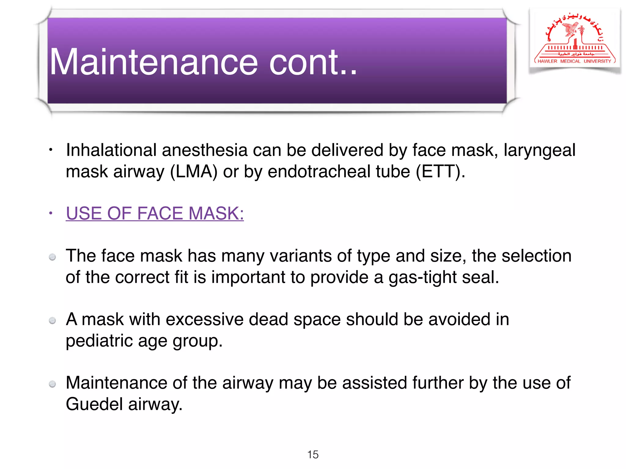 Principles of Anesthesia | PDF