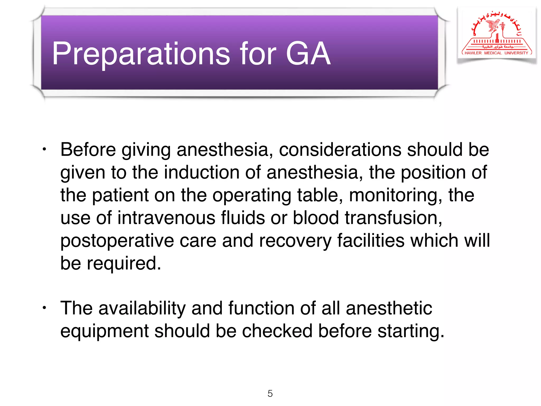 Principles of Anesthesia | PDF