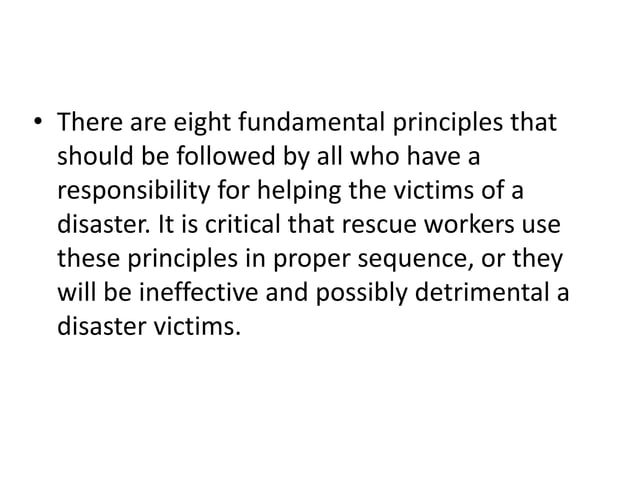 Principals of disaster management | PPTX | First Aid | Injuries