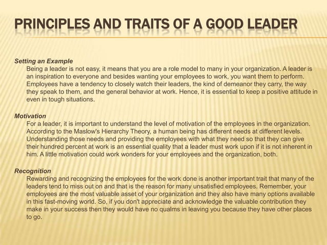Principals Of Leadership Asbo 110912 | PPT