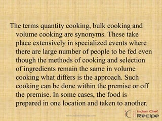 Principals of quantity cooking | PPTX