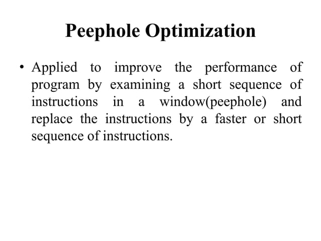 Principal Sources of Optimization in compiler design | PPTX