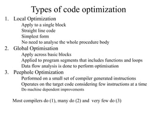 Principal Sources of Optimization in compiler design | PPTX