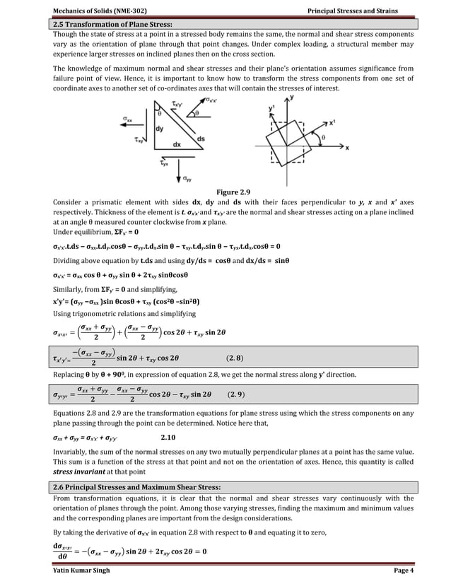 Principal stress | PDF