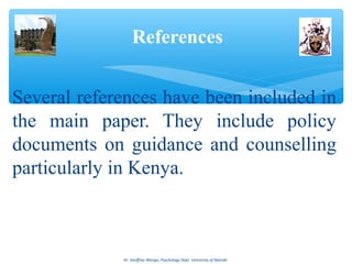 Principals' use of counselling skills dr geoffrey wango | PPT
