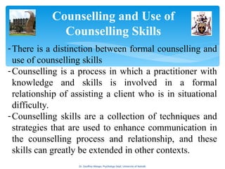Principals' Use of Counselling Skills Dr Geoffrey Wango.ppt