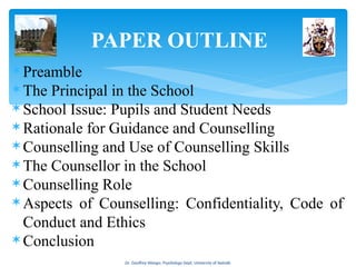 Principals' Use of Counselling Skills Dr Geoffrey Wango.ppt ...