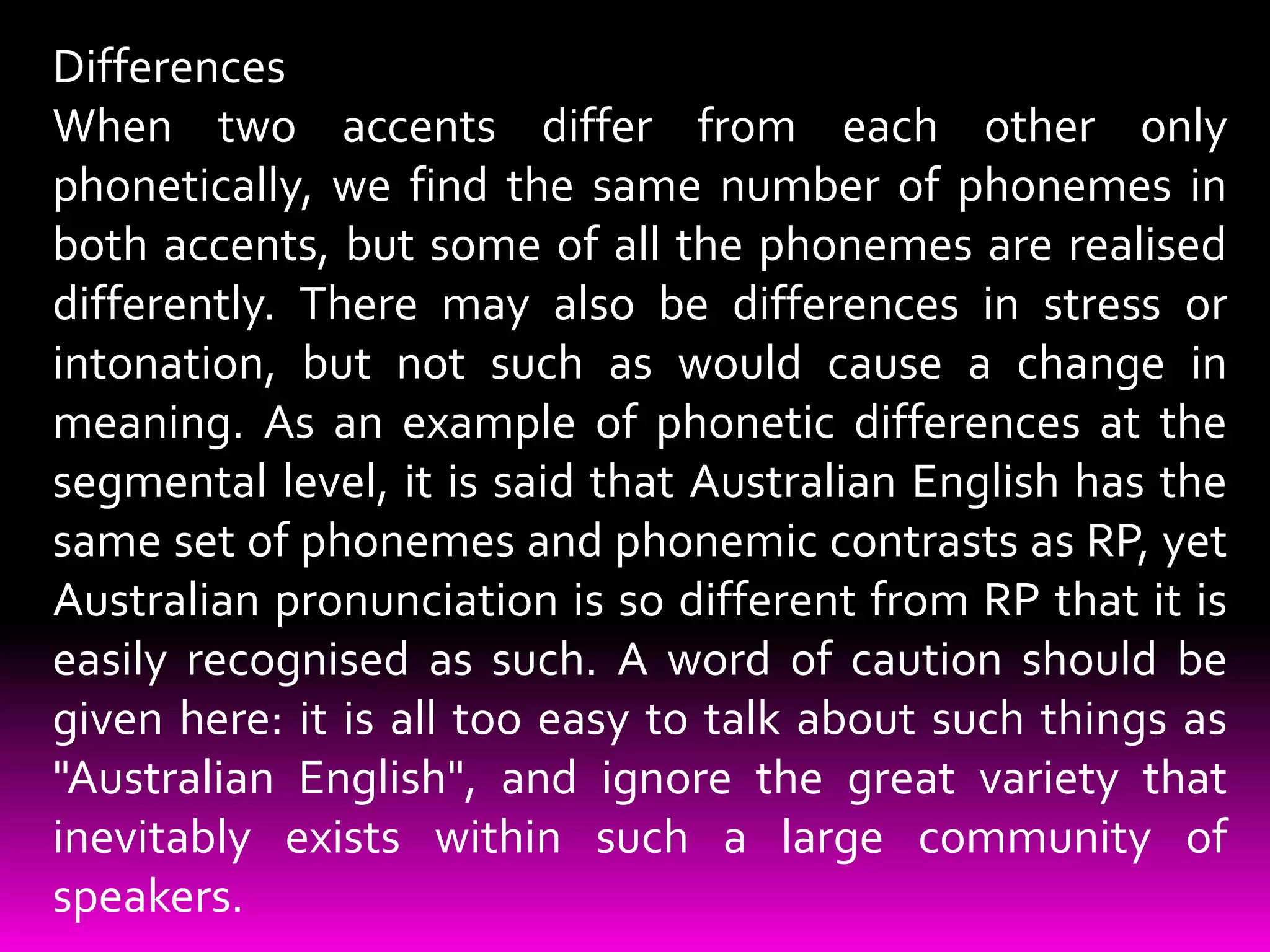 Principal types of english pronunciation | PPTX