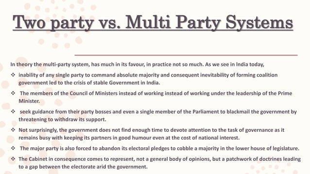 Principal types of party systems | PPTX