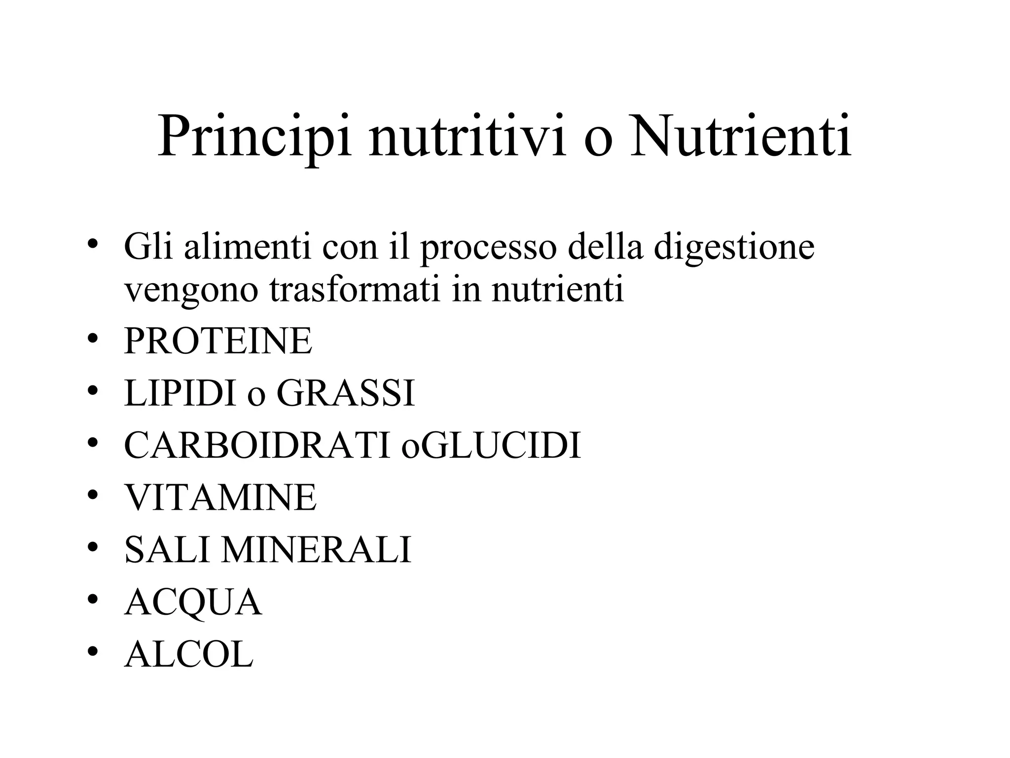Principi Nutritivi O Nutrienti | PPT