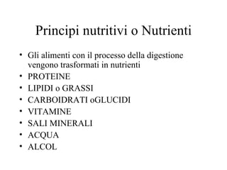 Principi Nutritivi O Nutrienti | PPT