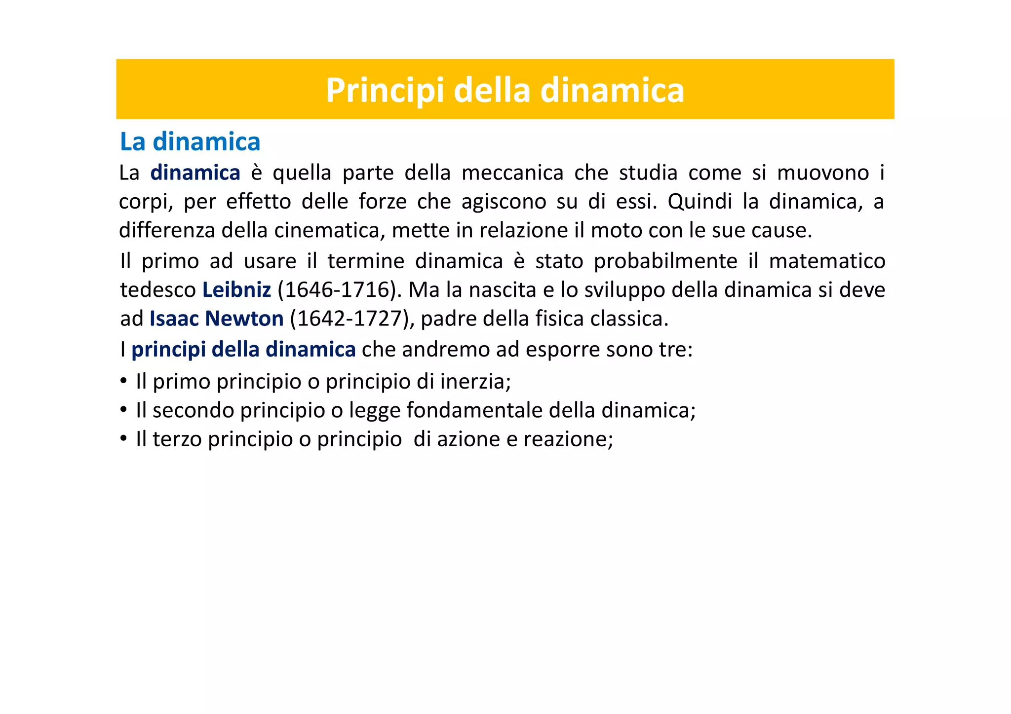 Principi della dinamica [prof. santi caltabiano] | PDF