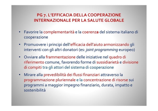 Enrico Materia | I principi guida della cooperazione italiana | PPT