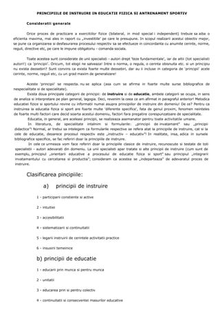 Principiile de instruire in | DOC