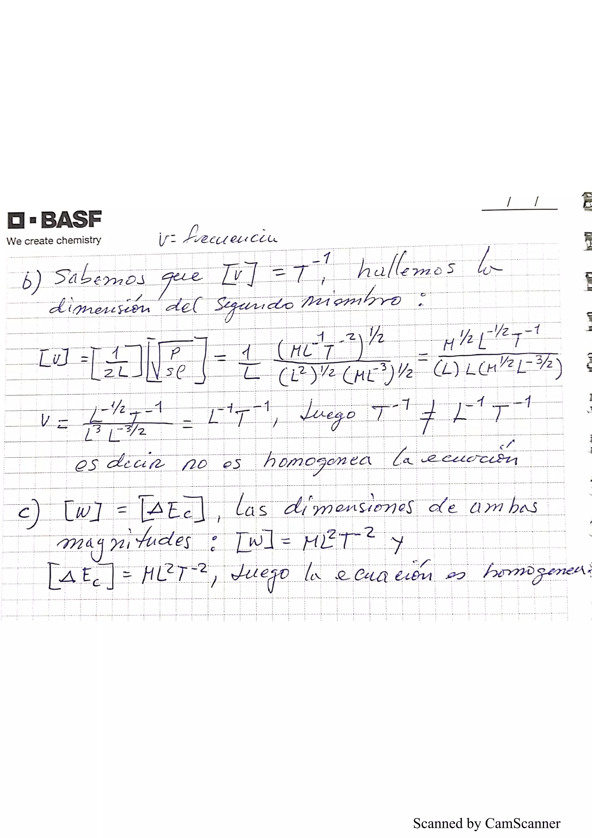 Principio de homogeneidad dimensional | PDF