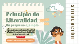 Principio de Literalidad hace relación al texto | PDF