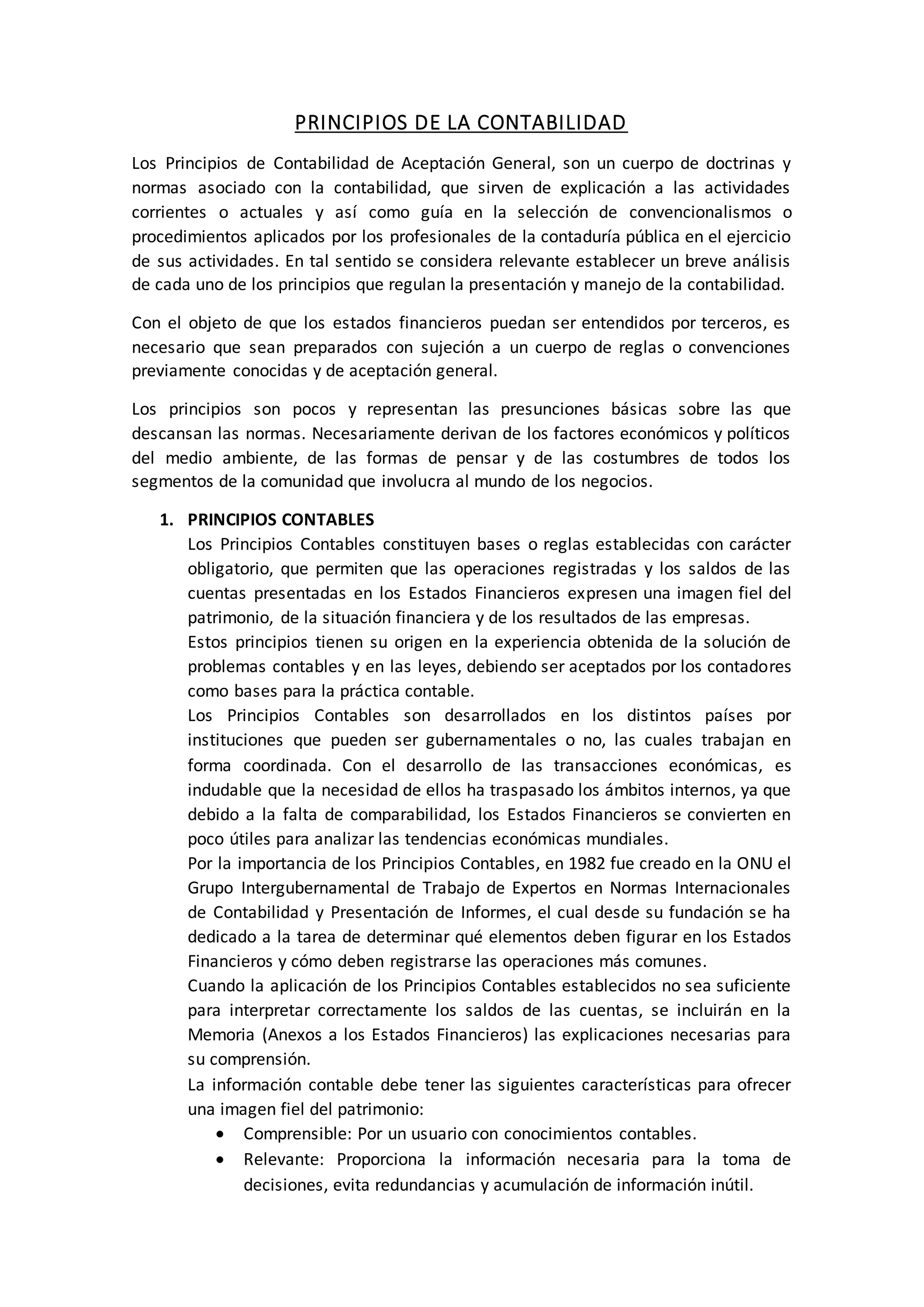 Principios de la contabilidad | DOCX