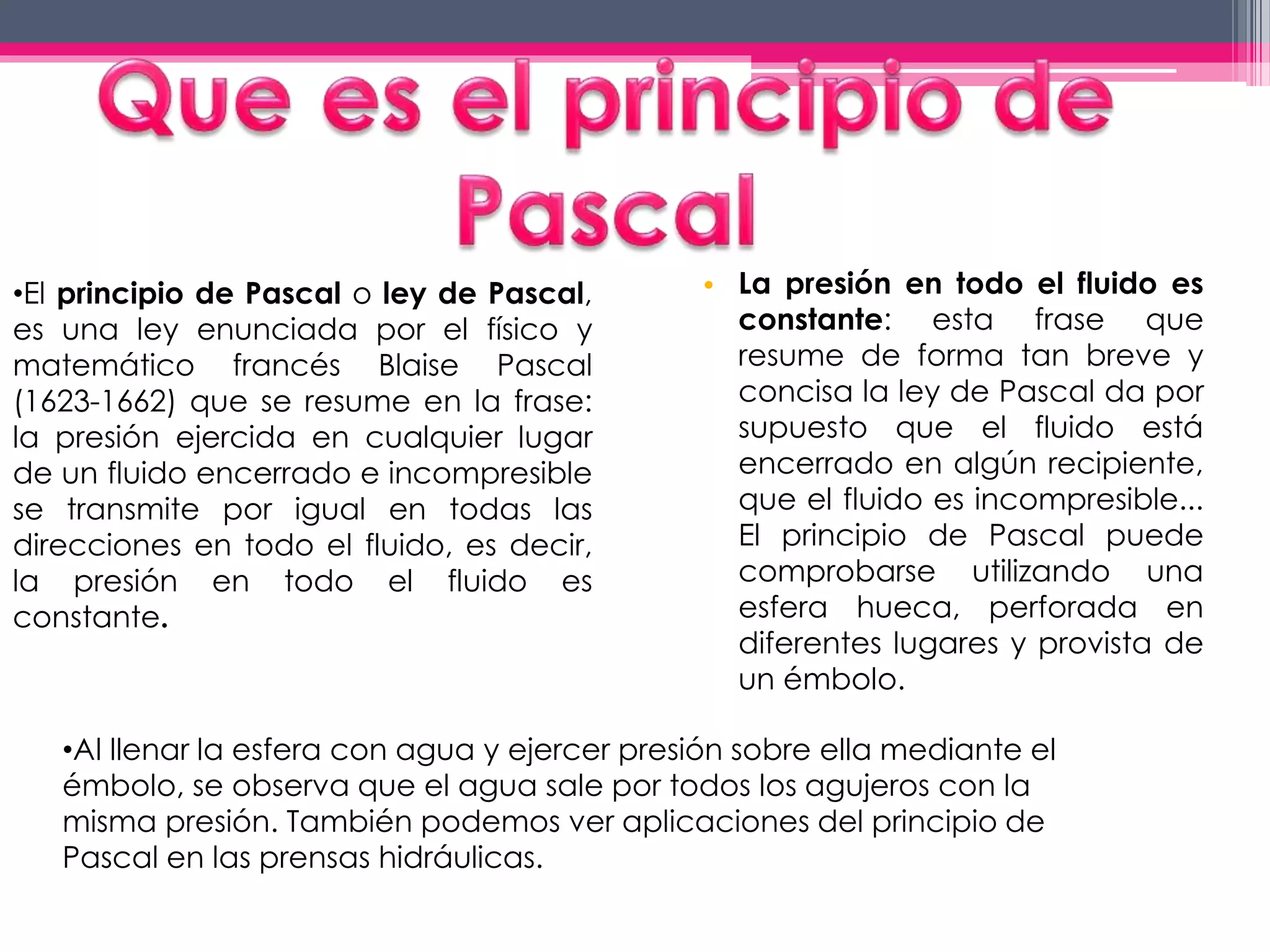 Principios de pascal | PPTX