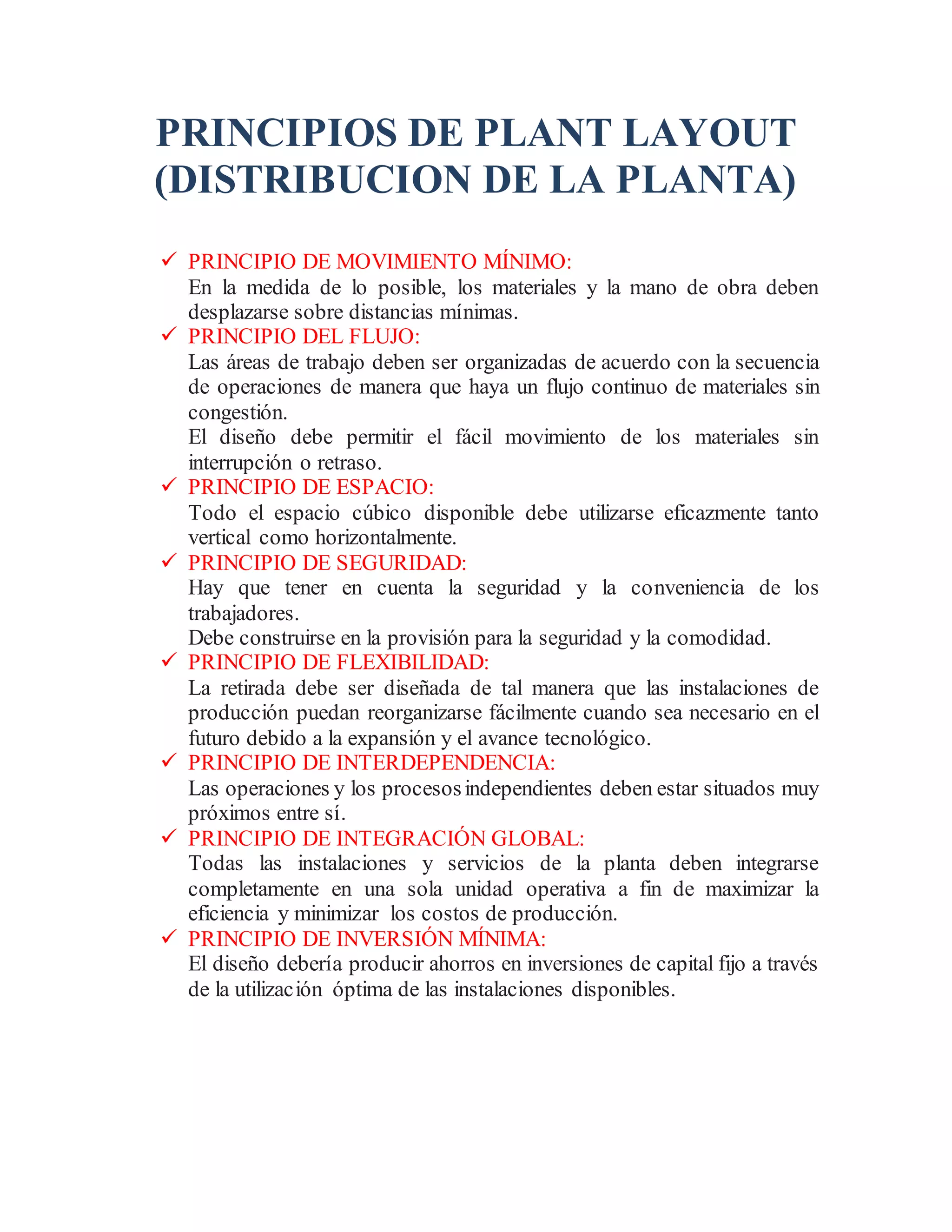 Principios de plant layout | DOCX