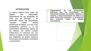 Principios fisicoquímicos de los colorantes utilizados en microbiología ...
