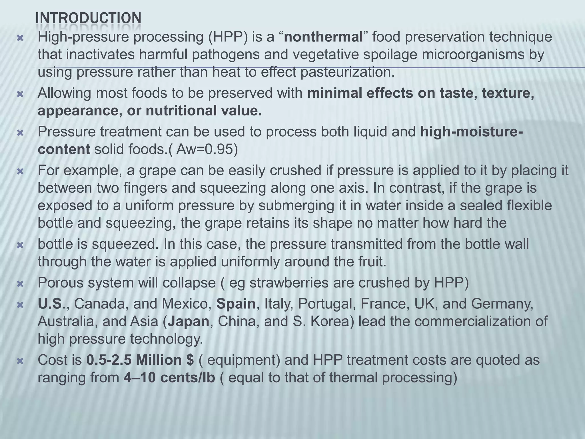 High pressure preservation | PPTX