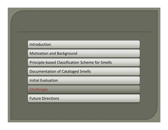 Principle Based Classification Of Design Smells Ppt