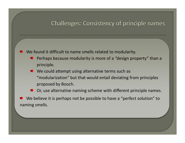 Principle Based Classification Of Design Smells Ppt