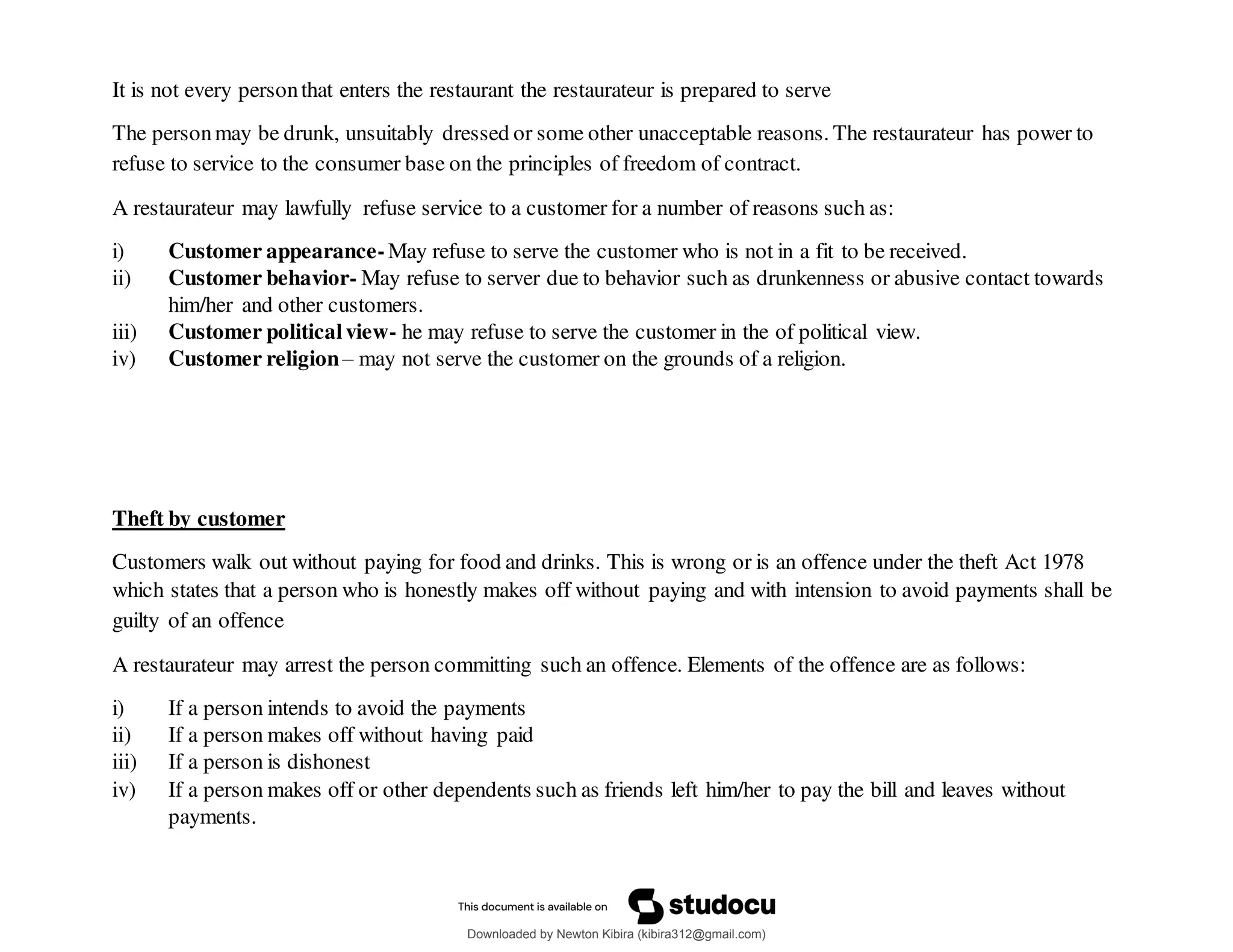 principle-of-catering-law principle-of-catering-law | PDF