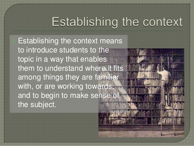 Principle 1 establish context