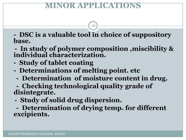 Principle and application of dsc,dta,ftir and x ray diffraction | PPT