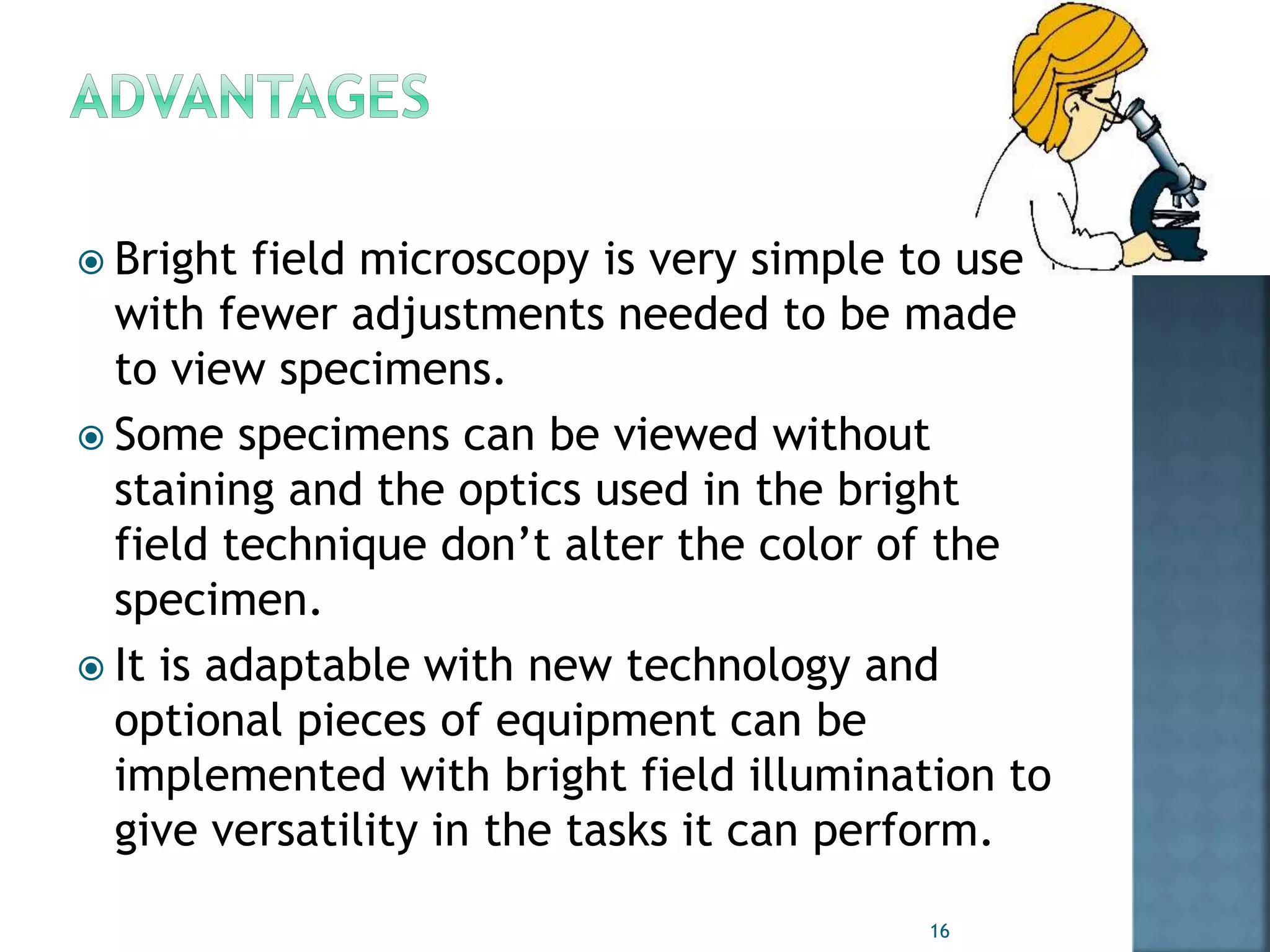 Bright field microscopy, Principle and applications | PPTX