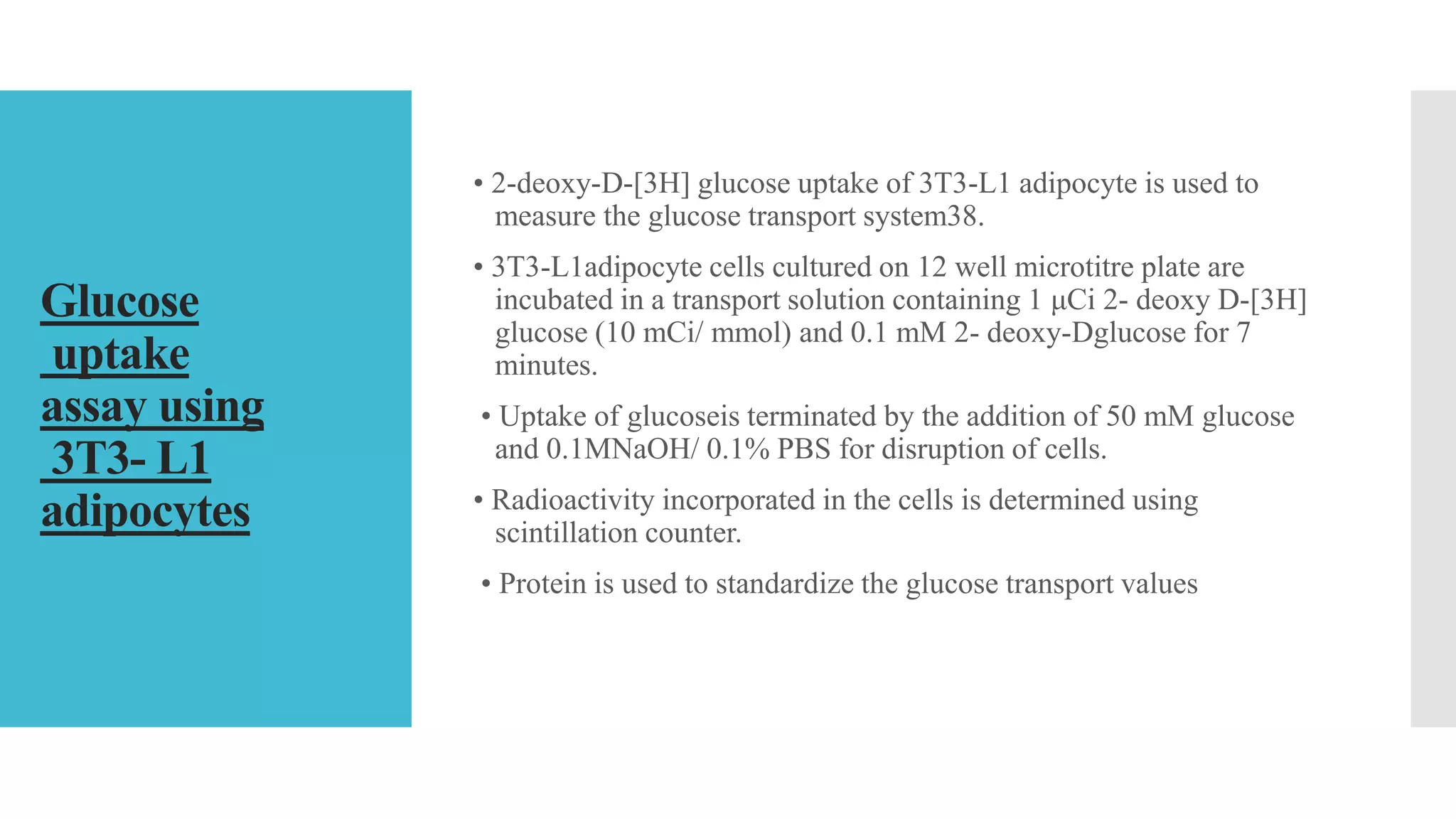 Principle and applications of glucose uptake and calcium influx assay ...