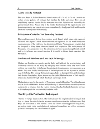 Notes for Principles and Methods of Yoga Practices | PDF