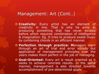 Principle and practices of management ch1 | PPTX